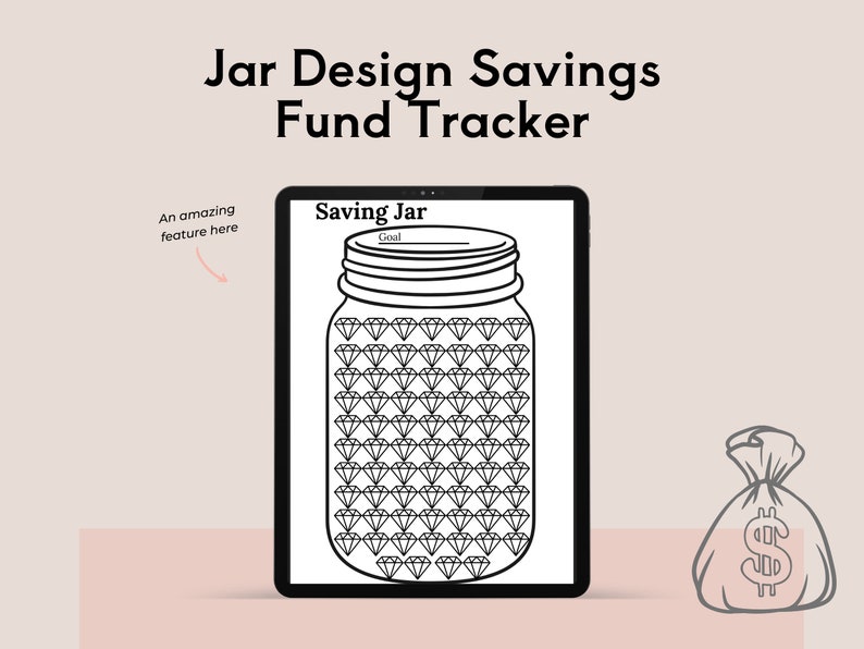 Printable Savings Fund Tracker, Diamonds in a Jar Design, for Emergency ...