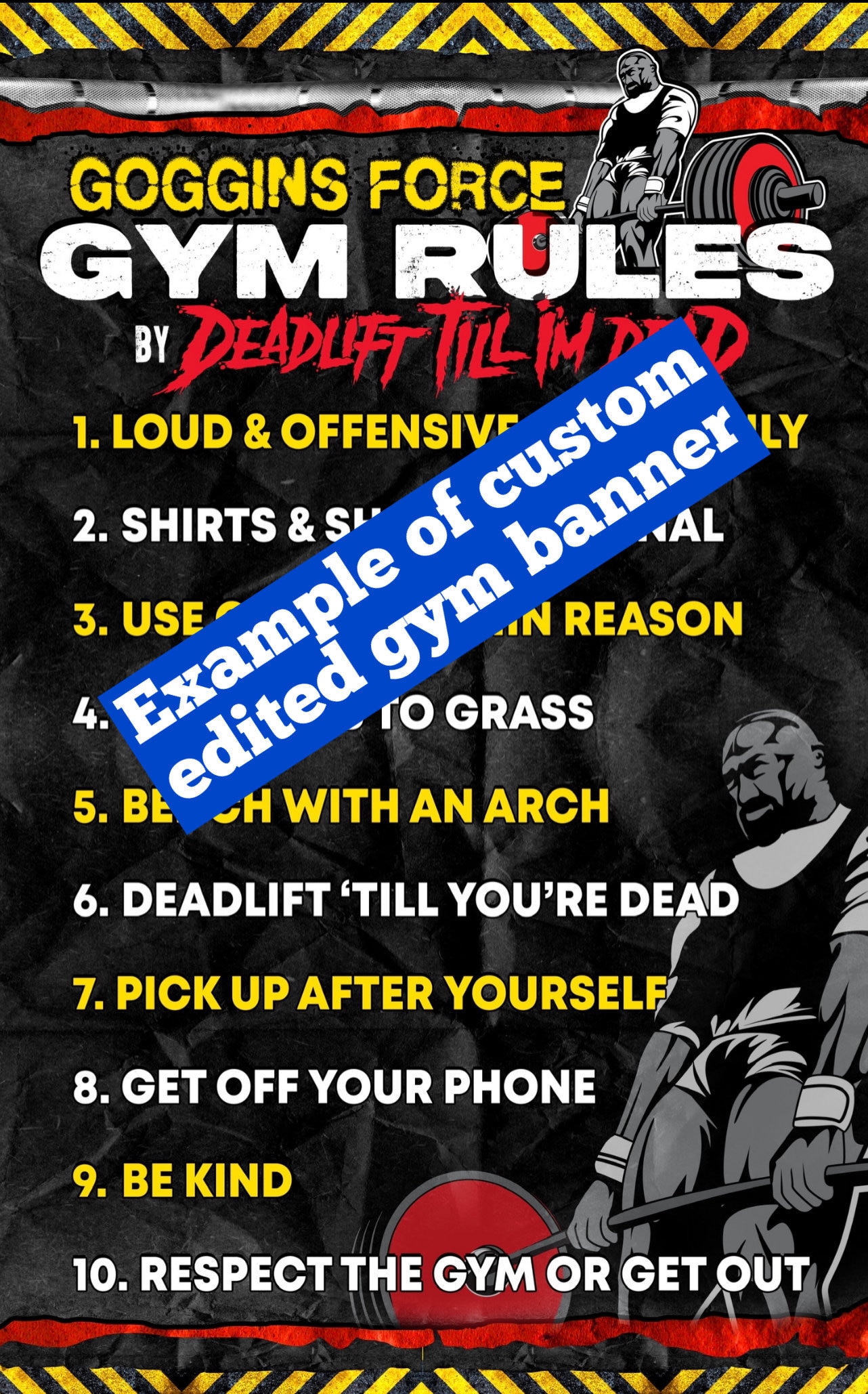 GYM BANNER: Gym Rules - Etsy