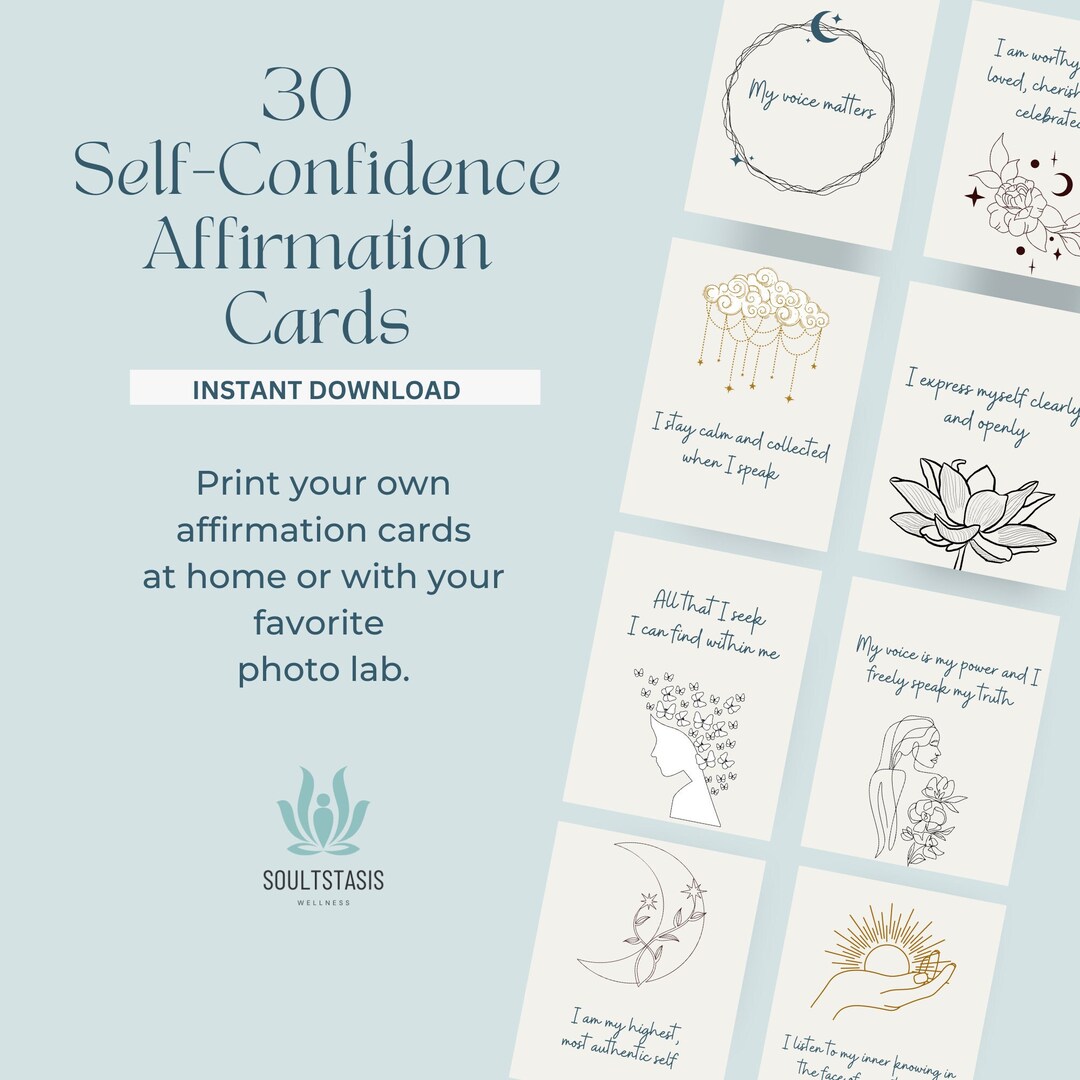 Self-confidence Affirmation Cards for Empowerment - Etsy