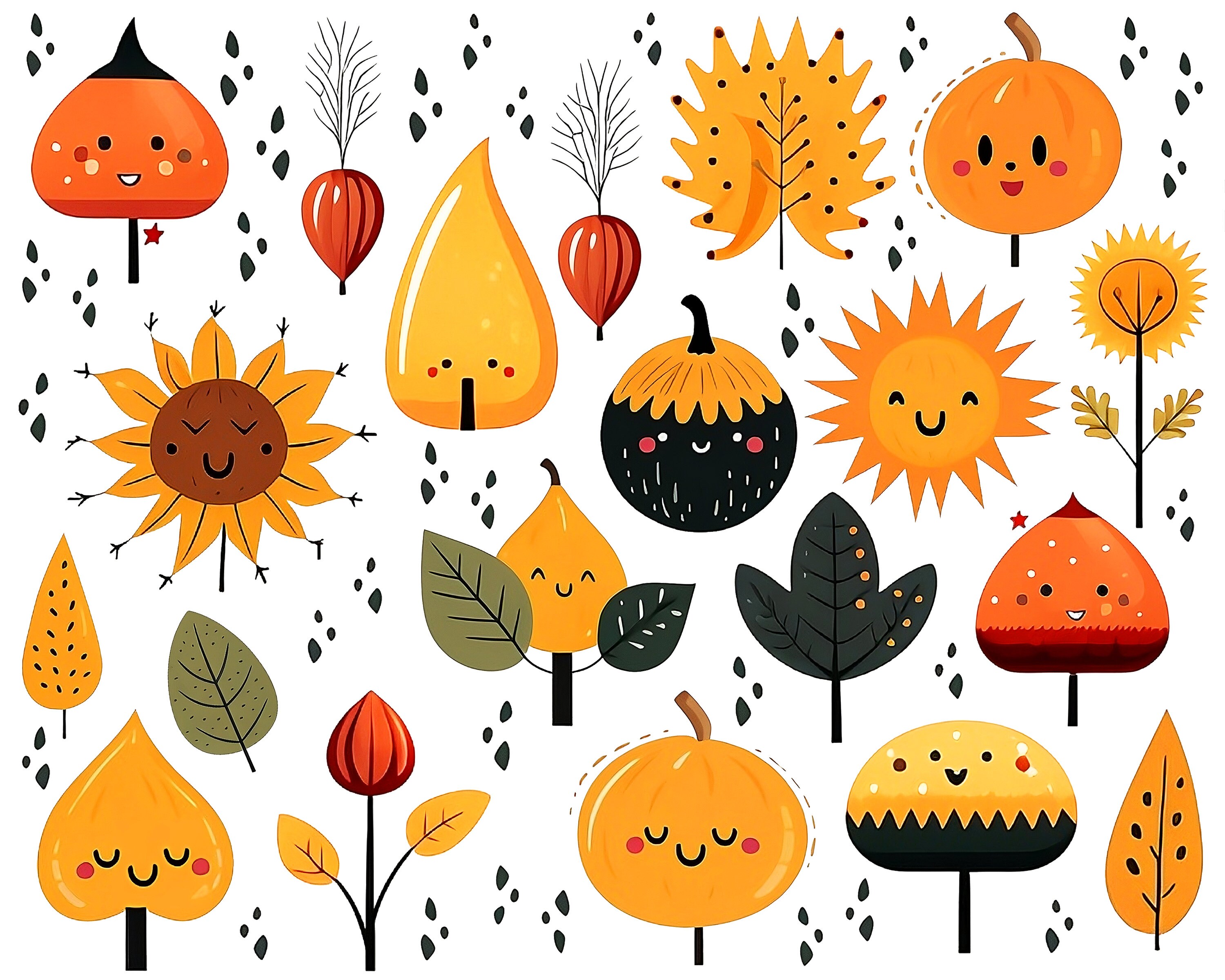 Autumnal Forest Critters Clip Art PNG Bundle Printable - Etsy