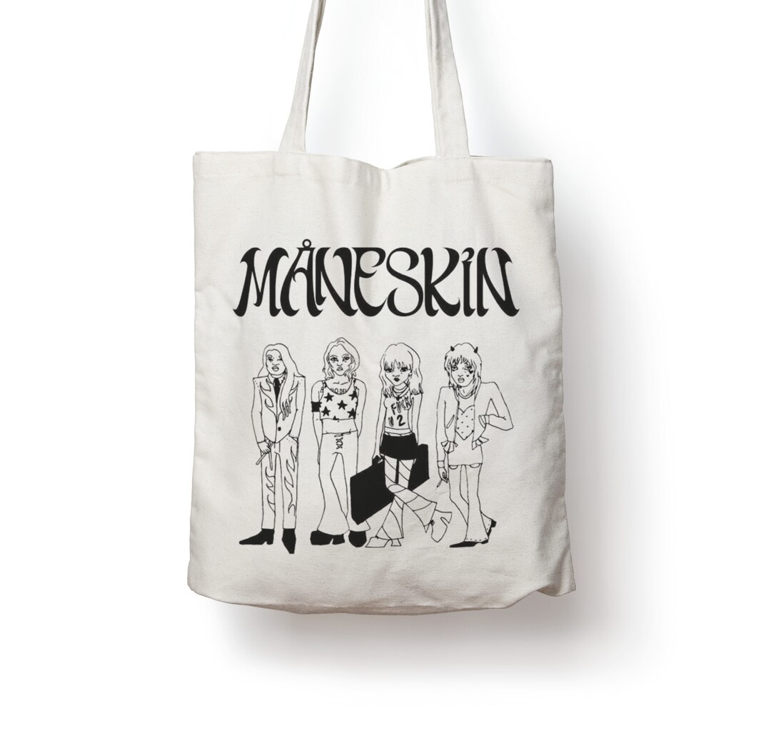 Maneskin Drawing Line Art Cotton Tote Bag Gift - Etsy