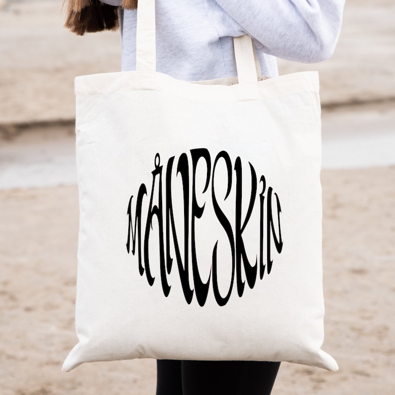 Maneskin Black Logo Cotton Tote Bag Gift - Etsy