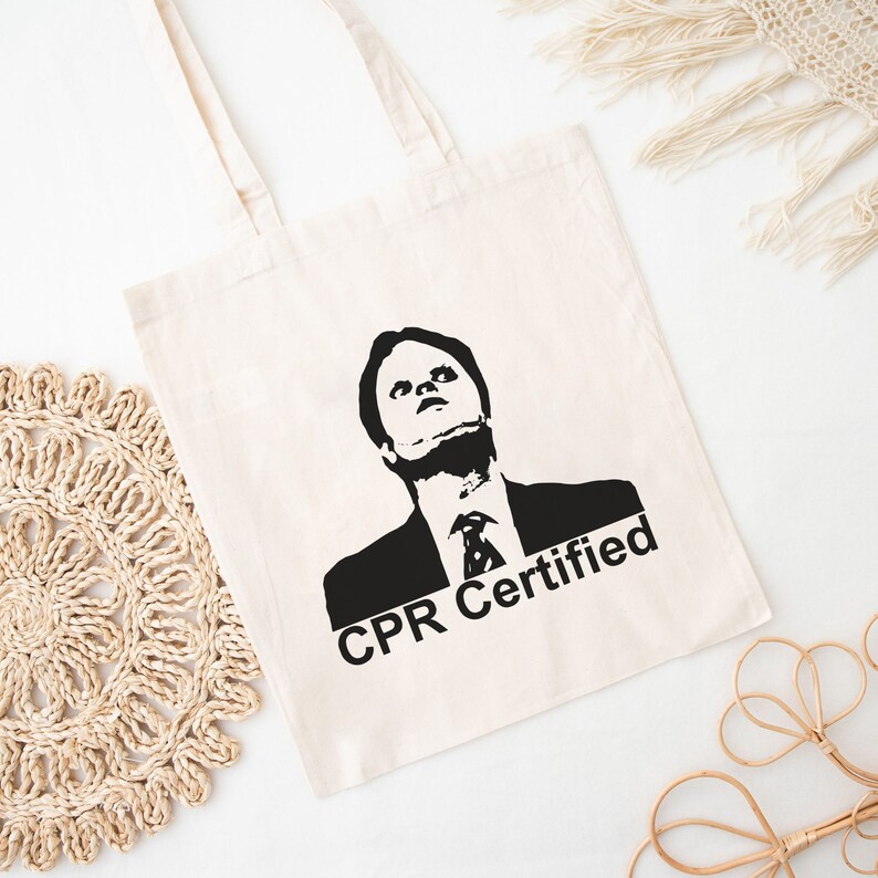 CPR Certified Schrute the Office TV Show Cotton Tote Bag Gift - Etsy