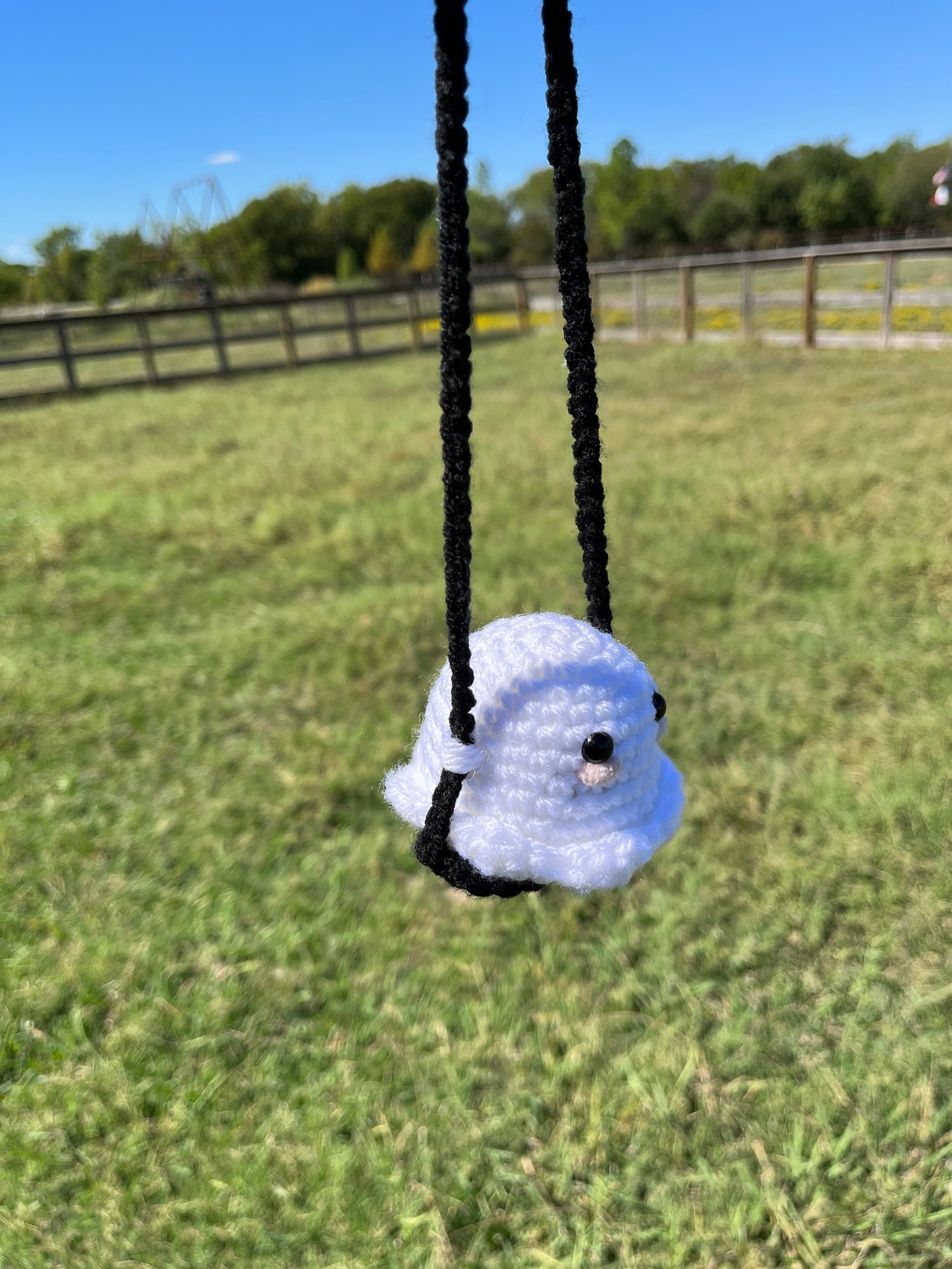 Crochet Ghost Swing Halloween Crochet Ghost Mirror Hanger - Etsy
