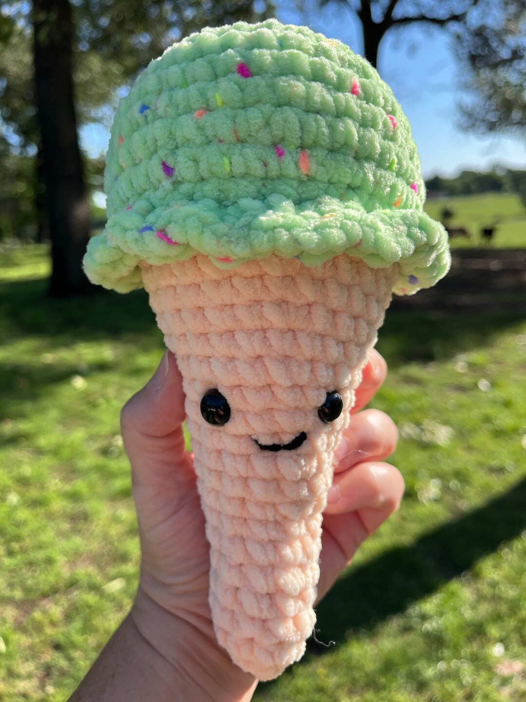 Crochet Ice Cream Cone Plushie: Handmade Toy Stuffie - Etsy