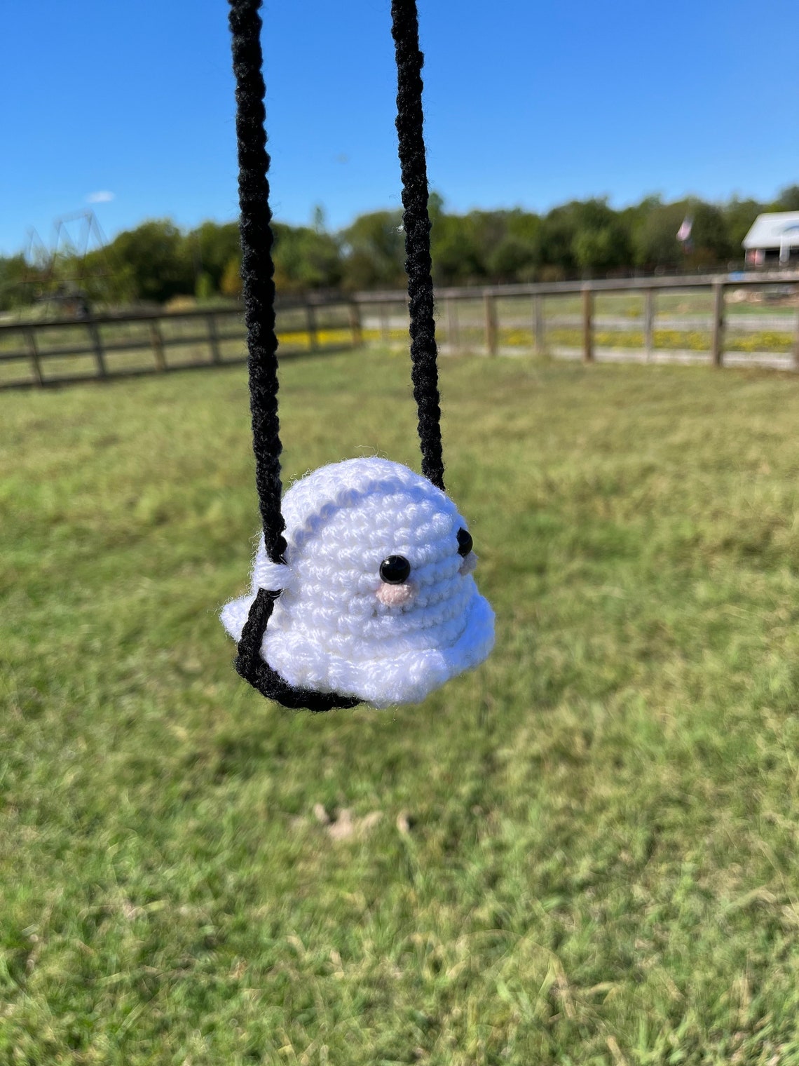 Crochet Ghost Swing Halloween Crochet Ghost Mirror Hanger - Etsy