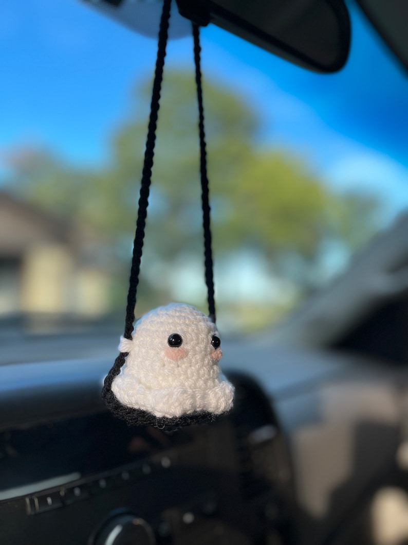 Crochet Ghost Swing Halloween Crochet Ghost Mirror Hanger - Etsy