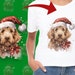 Goldendoodle Gifts Digital Clip Art Festive Pup in Santa Hat Celebrate ...