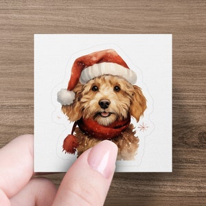 Goldendoodle Gifts Digital Clip Art Festive Pup in Santa Hat Celebrate ...