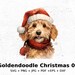 Goldendoodle Gifts Digital Clip Art Festive Pup in Santa Hat Celebrate ...