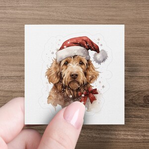 Goldendoodle Gifts Digital Clip Art Festive Pup in Santa Hat Celebrate ...