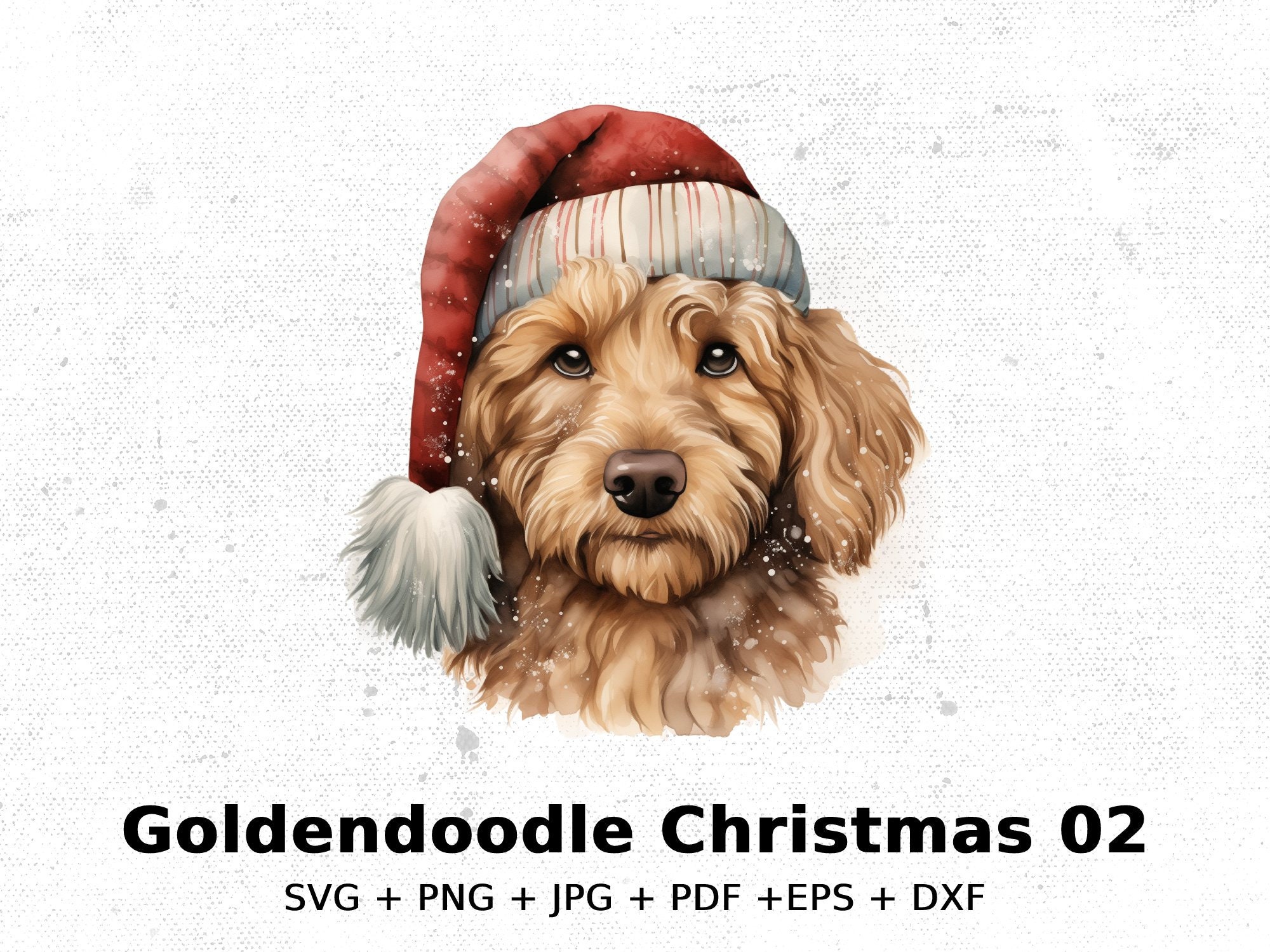 Goldendoodles Digital Clip Art of Festive Pup in Santa Hat - Etsy