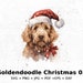 Goldendoodle Gifts Digital Clip Art Festive Pup in Santa Hat Celebrate ...