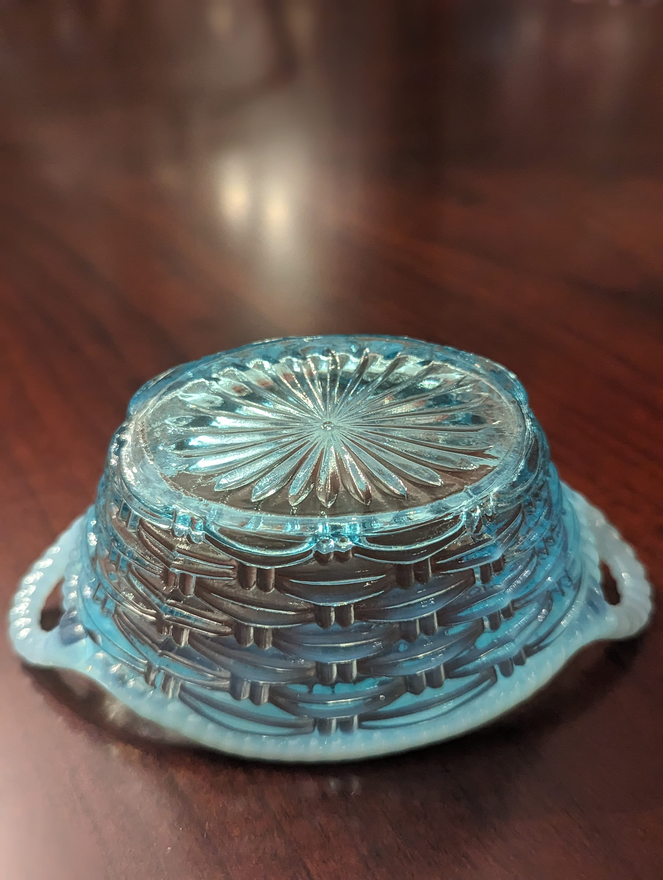 Antique Opalescent Glass 1882 Sowerby Blue Victorian Hamper Novelty ...