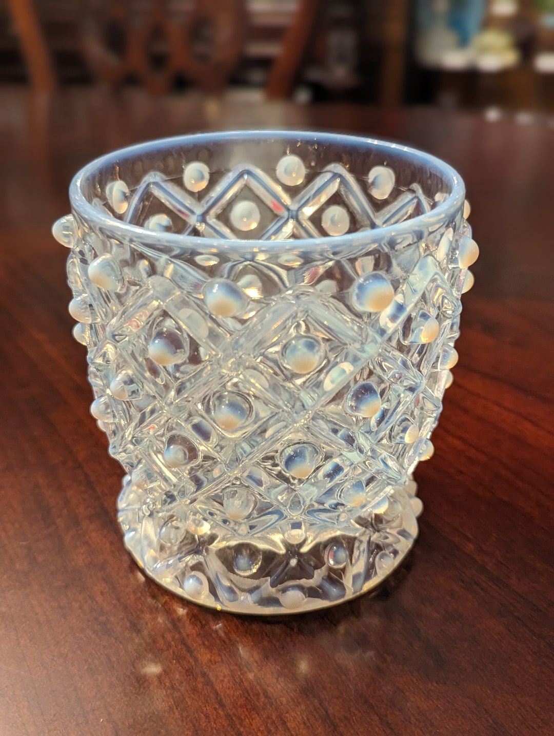 Antique Aetna Glass Co Hobnail-in-square Spooner in White - Etsy
