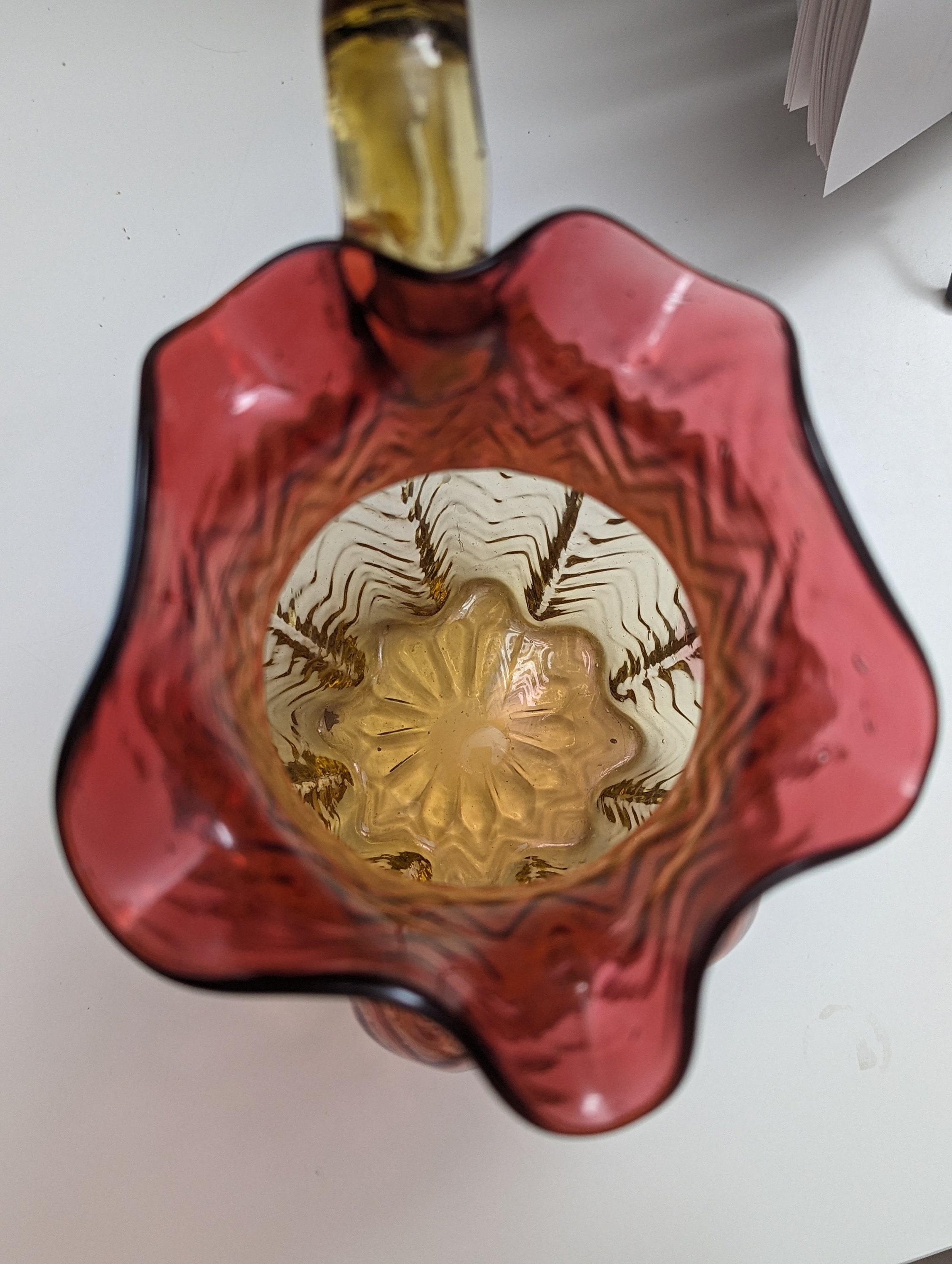 Victorian Rubina Amber Glass Pitcher - Etsy