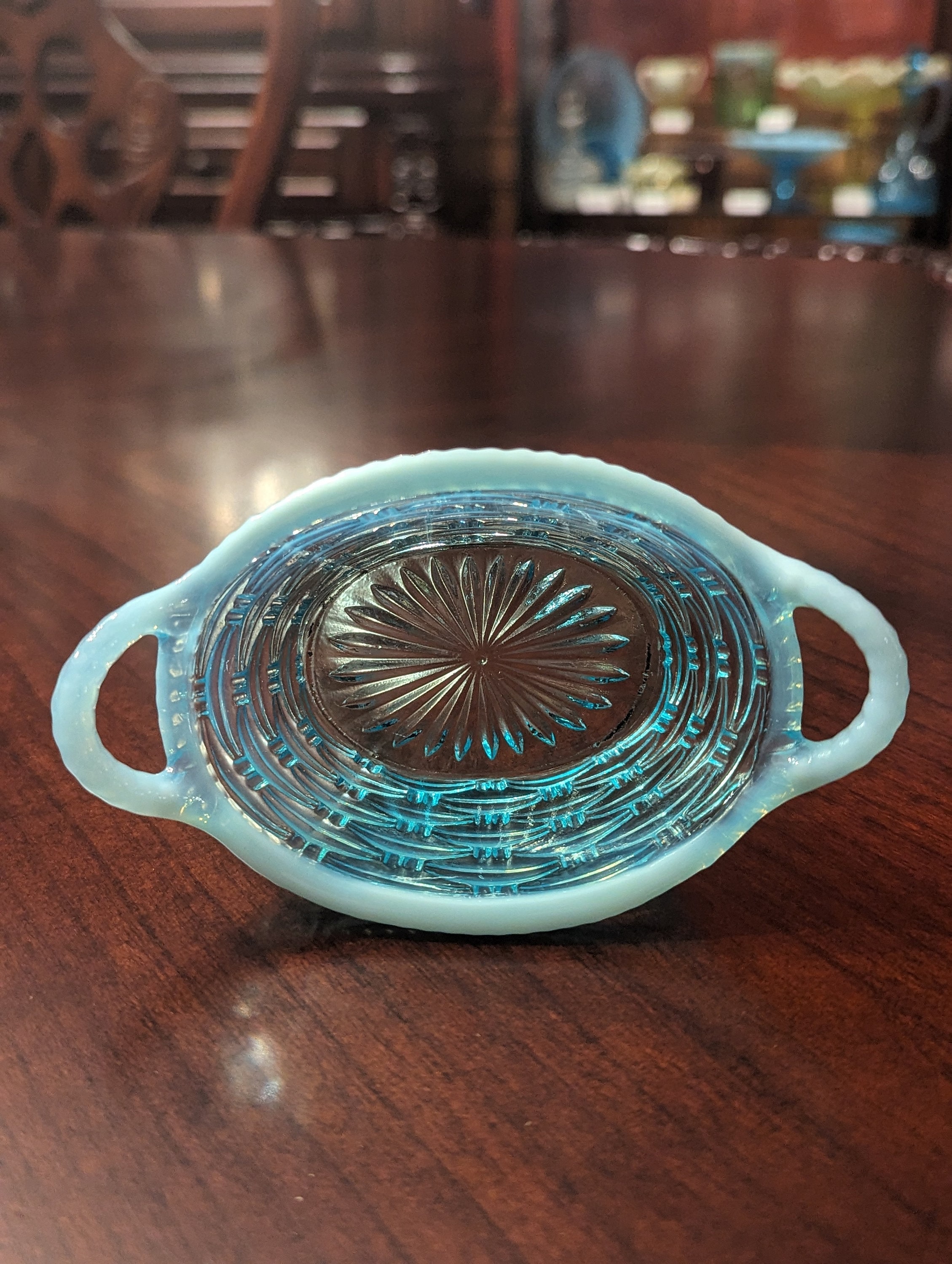 Antique Opalescent Glass 1882 Sowerby Blue Victorian Hamper Novelty ...