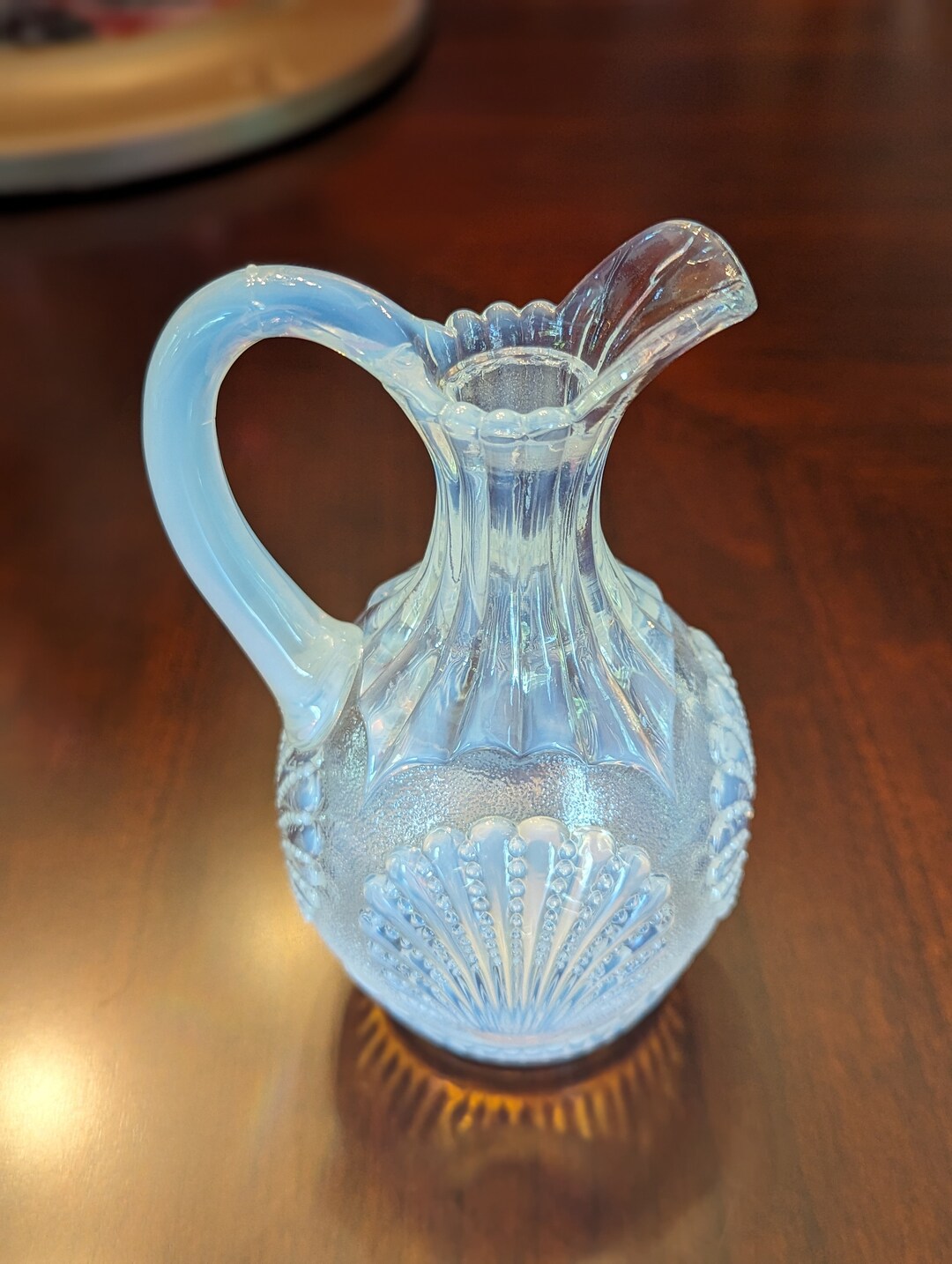 Antique Dugan Beaded Shell Cruet in White Opalescent Glass - Etsy