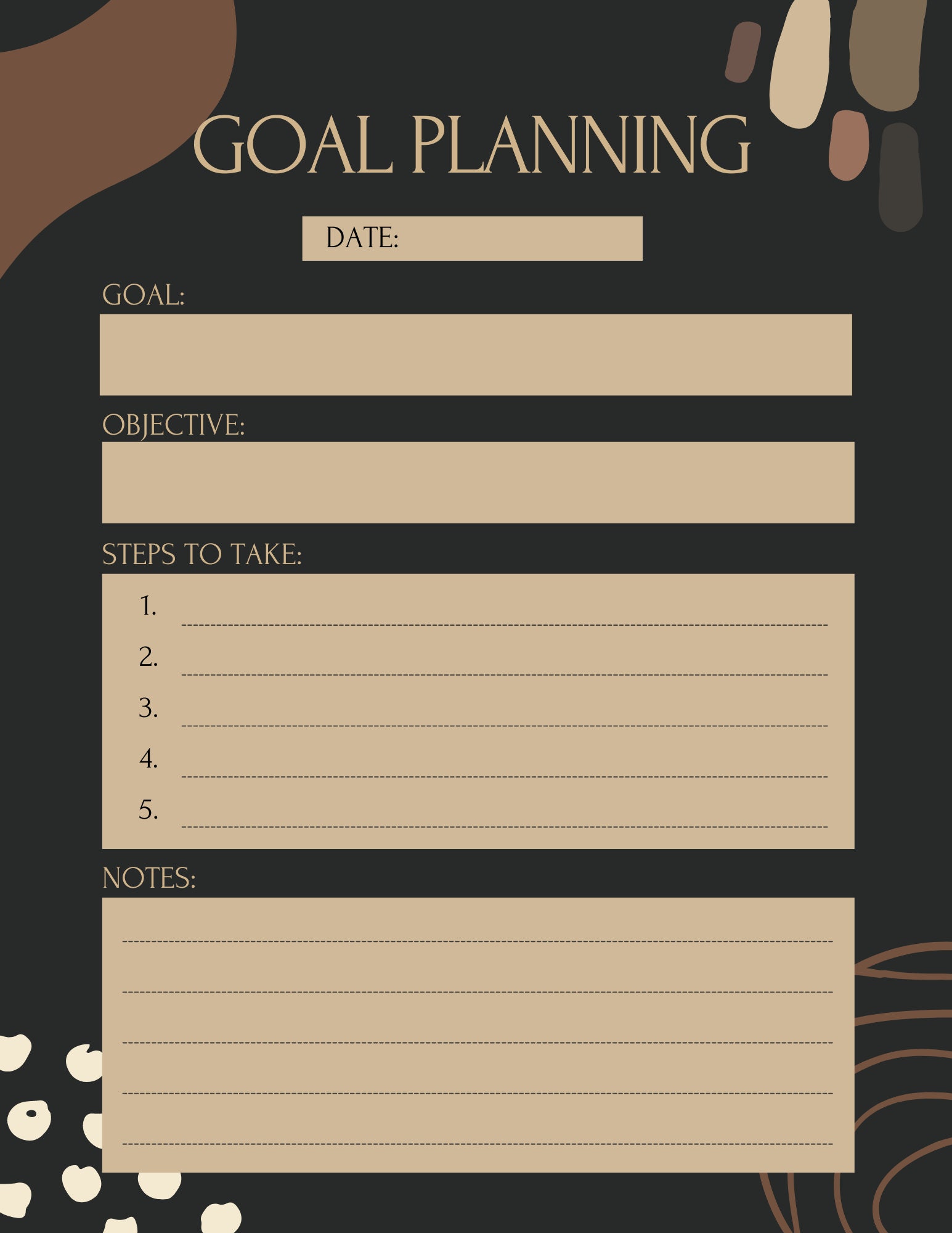 Goal Planning Worksheet - Etsy