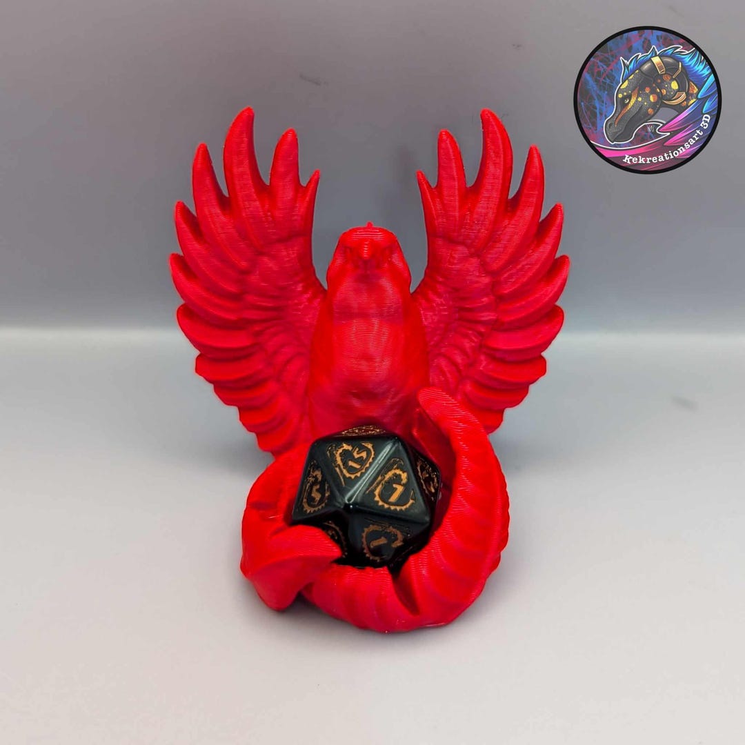 Phoenix Dice Guardian 3D Printed, Phoenix Dice Holder, Phoenix Dice ...