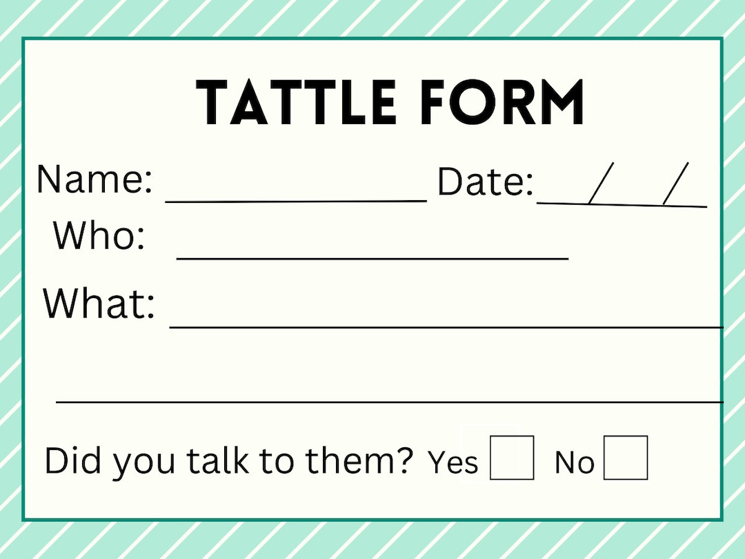 Tattle Form - Etsy