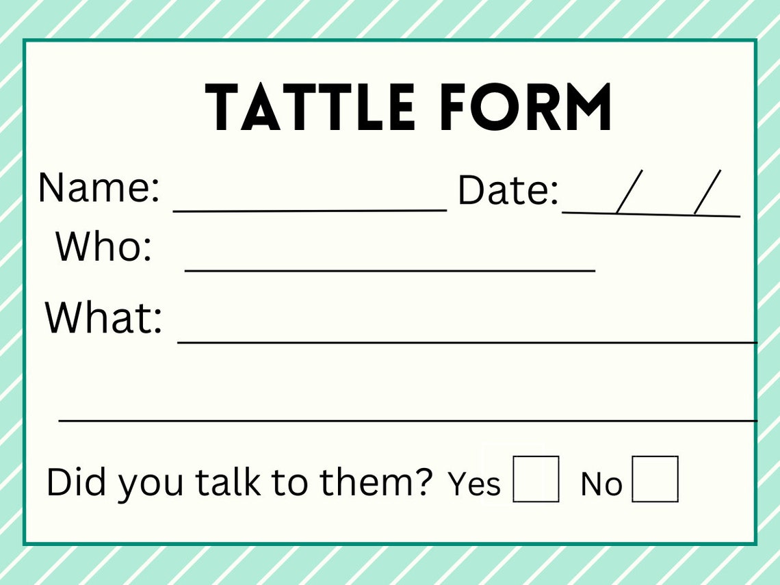Tattle Form - Etsy