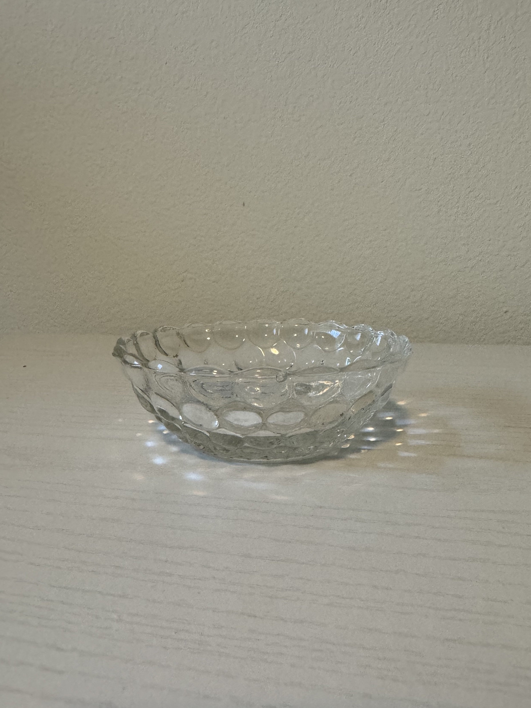 Vintage Clear Bubble Glass Dish - Etsy