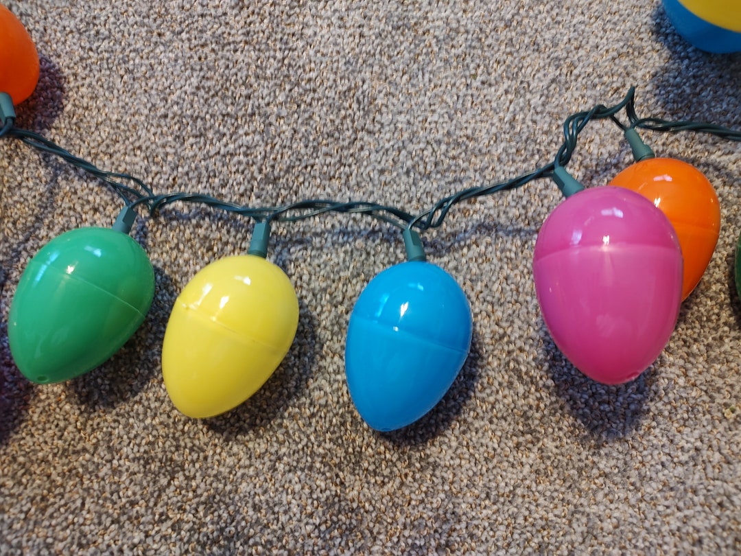 Easter Egg String Lights, Colorful Spring Decoration Larger Sized Eggs ...