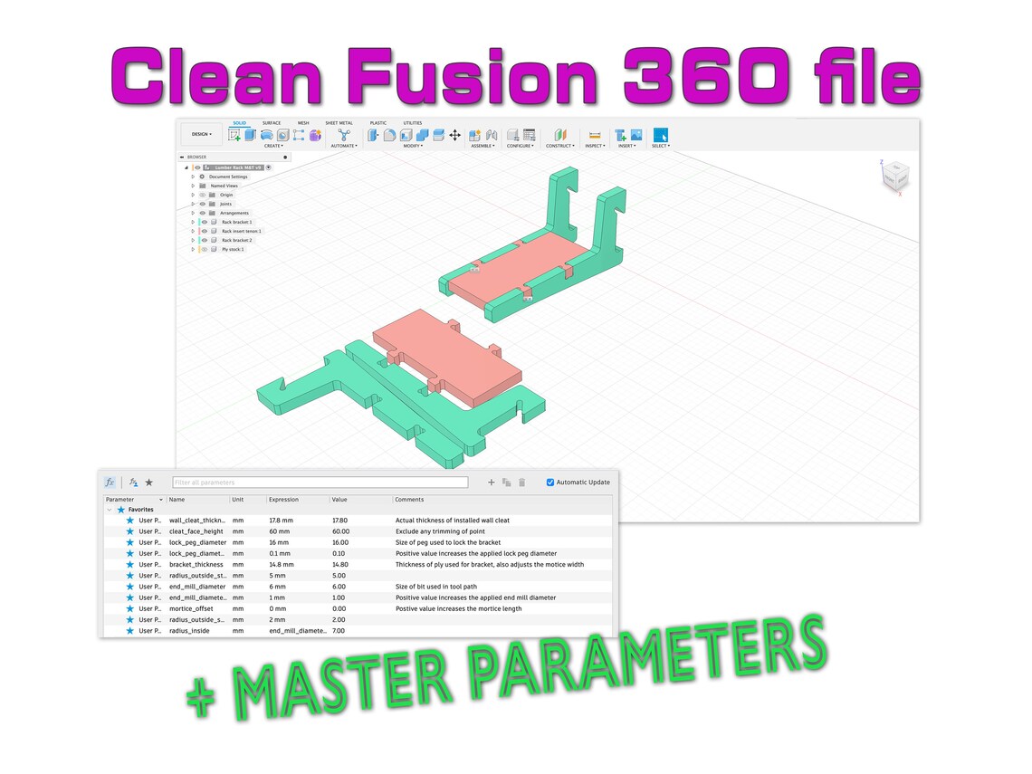 CNC Lumber Rack French Cleat Files Download Parametric Design - Etsy