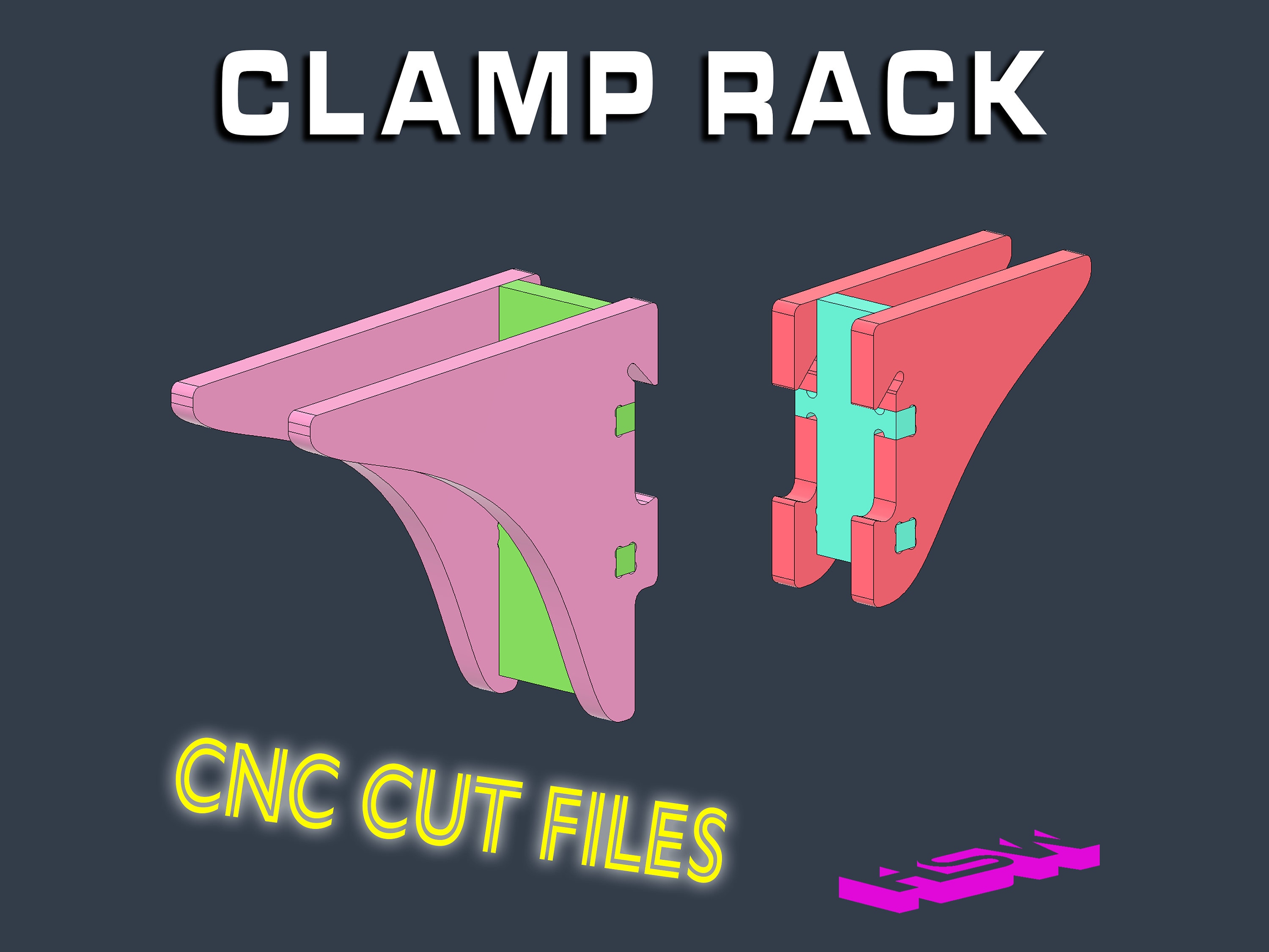 CNC Clamp Rack Set French Cleat Files Download Parametric Design ...