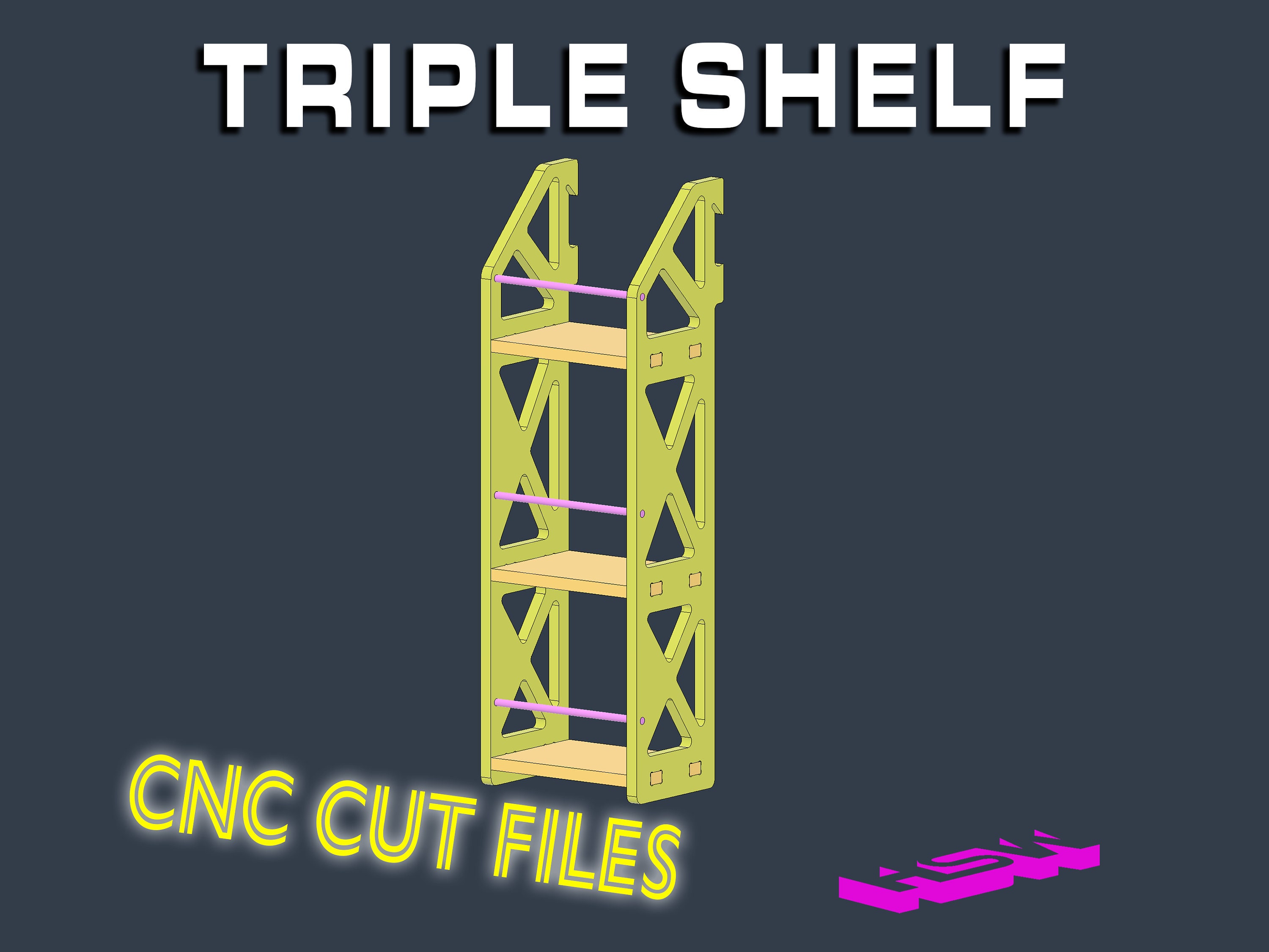CNC Triple Shelf French Cleat Files Download Parametric Design ...