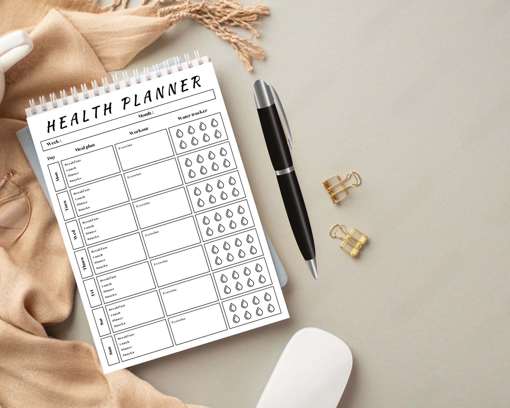 Mental Health Planner, Editable Template, Anxiety Tracker Template ...