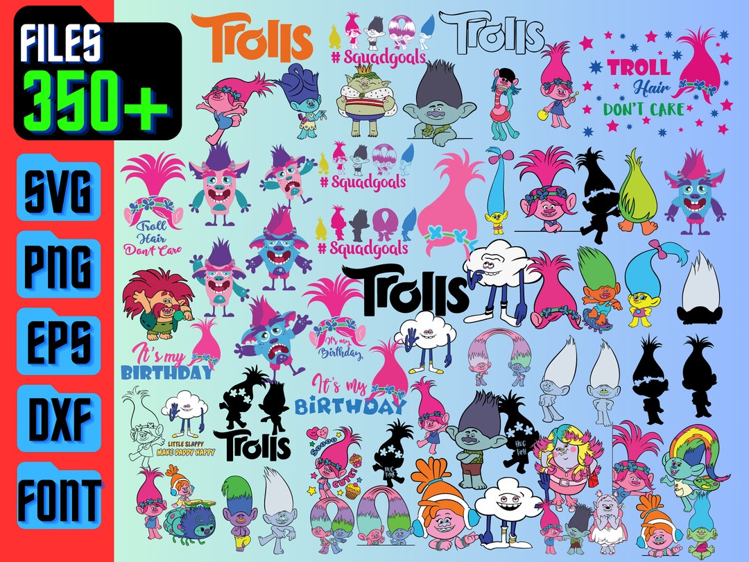 Trolls Svg Bundle, Trolls Png, Trolls Font, Trolls Alphabet, Cricut ...