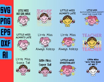 40 Files New Little Miss Svg Bundle Funny Cartoon Joke - Etsy