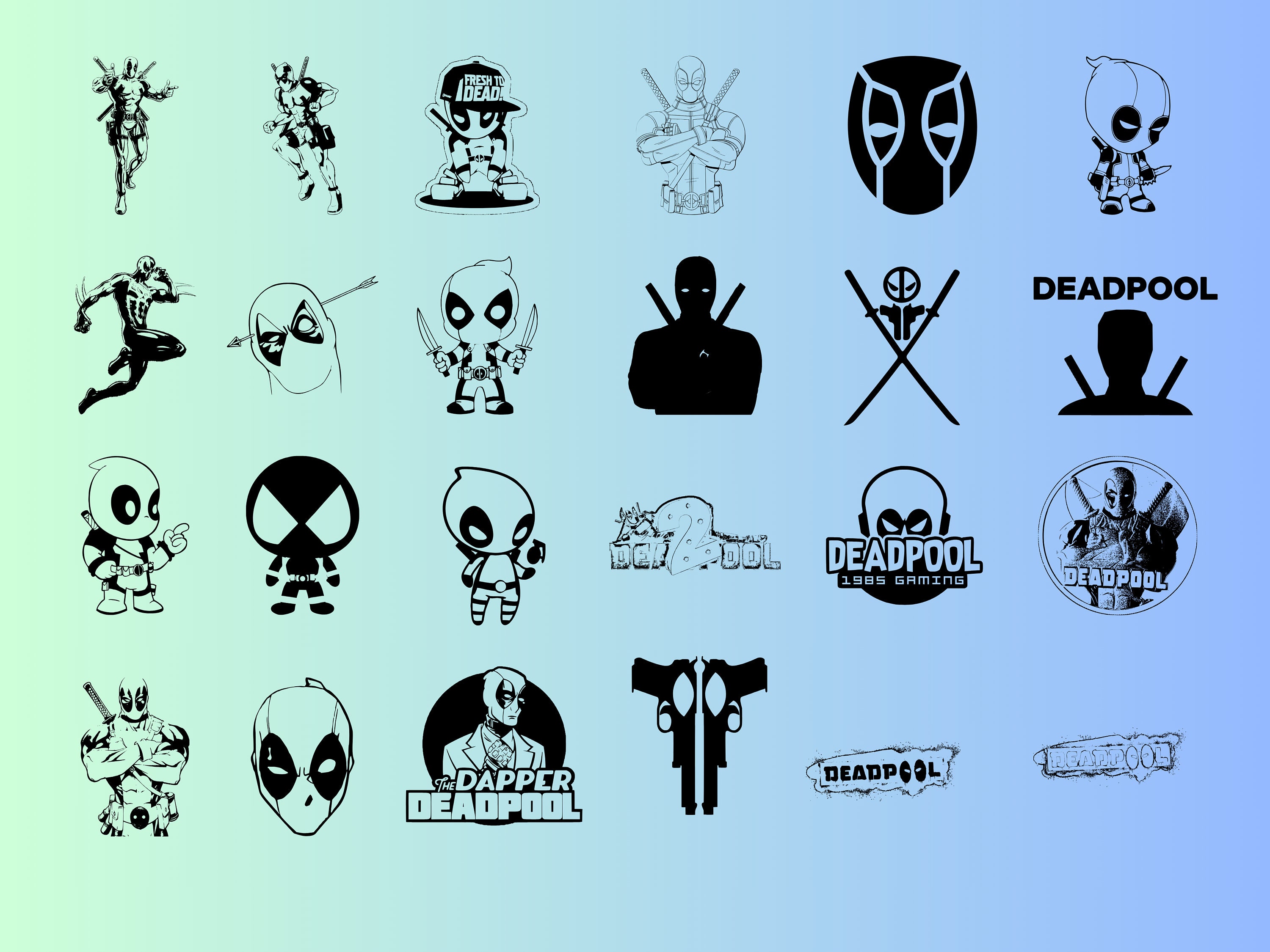 Paquete Deadpool Svg, Deadpool Png, Superhéroe Svg, Bebé Muerto Svg, Deadpool Cricut, Silueta ...