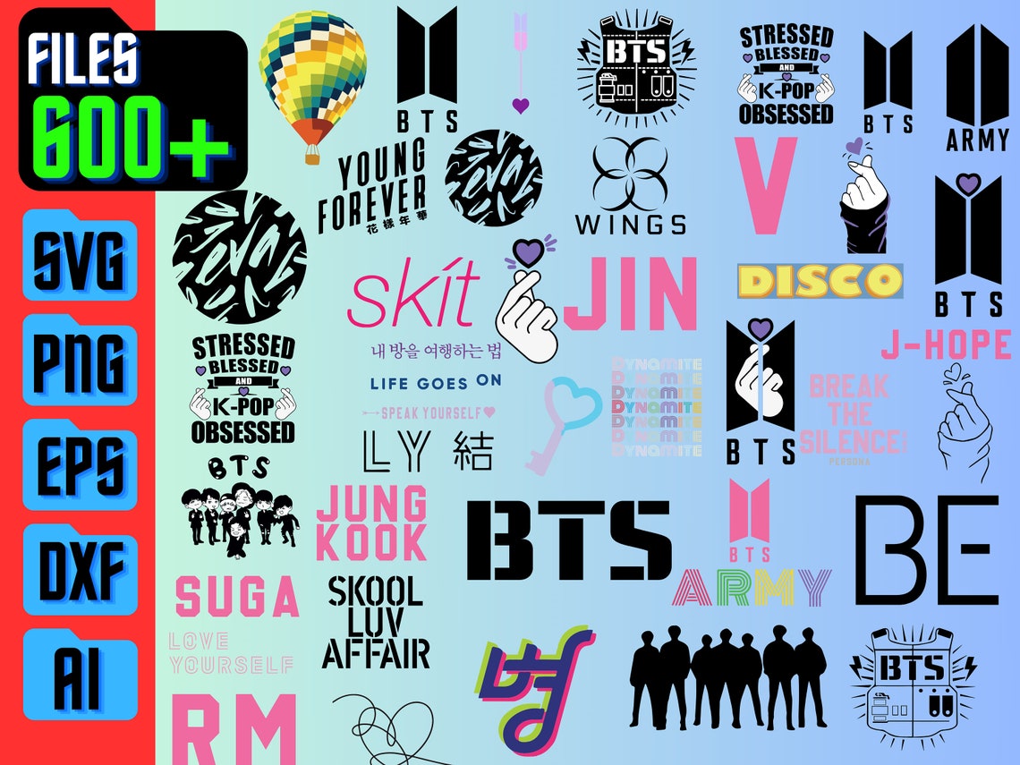 BTS Svg Bundle, Bts Png, Kpop Svg Files for Cricut, Bt21 Svg, Bts ...