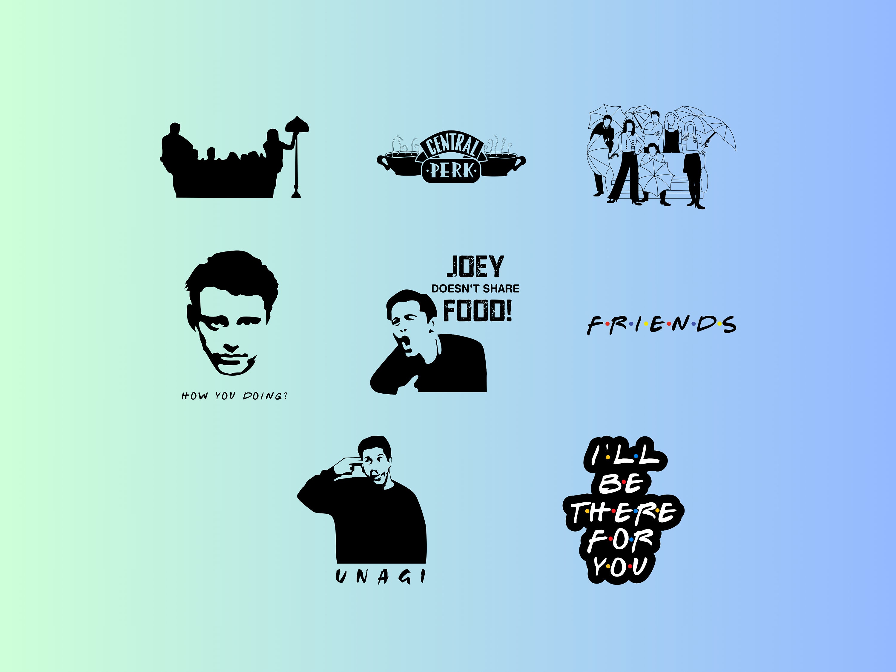 Friends Svg,friends TV Show Bundle, Layered Files,cricut Svg Files,svg Bundle Layered Files ...