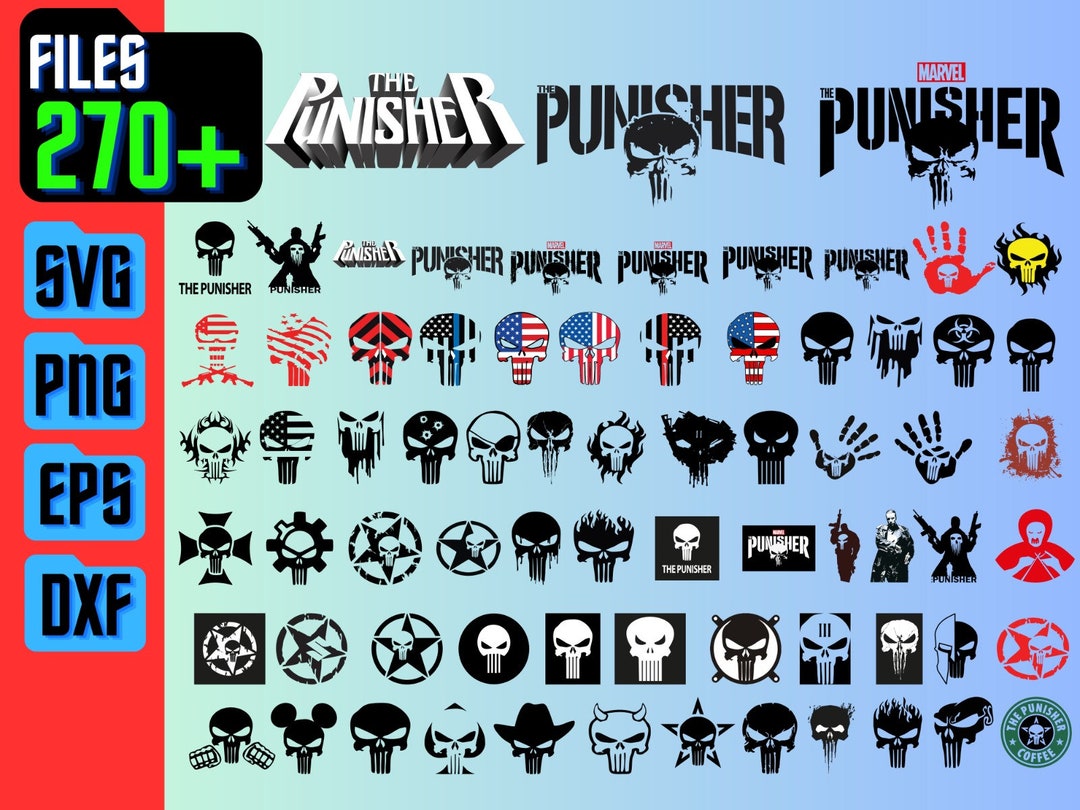 Punisher Svg Bundle PNG-SVG-DXF - Etsy UK