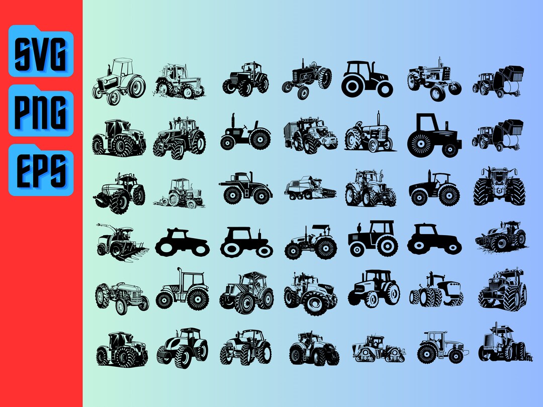 Tractors SVG Bundle, Tractors Silhouette Svg, Tractors Vector, Tractors ...
