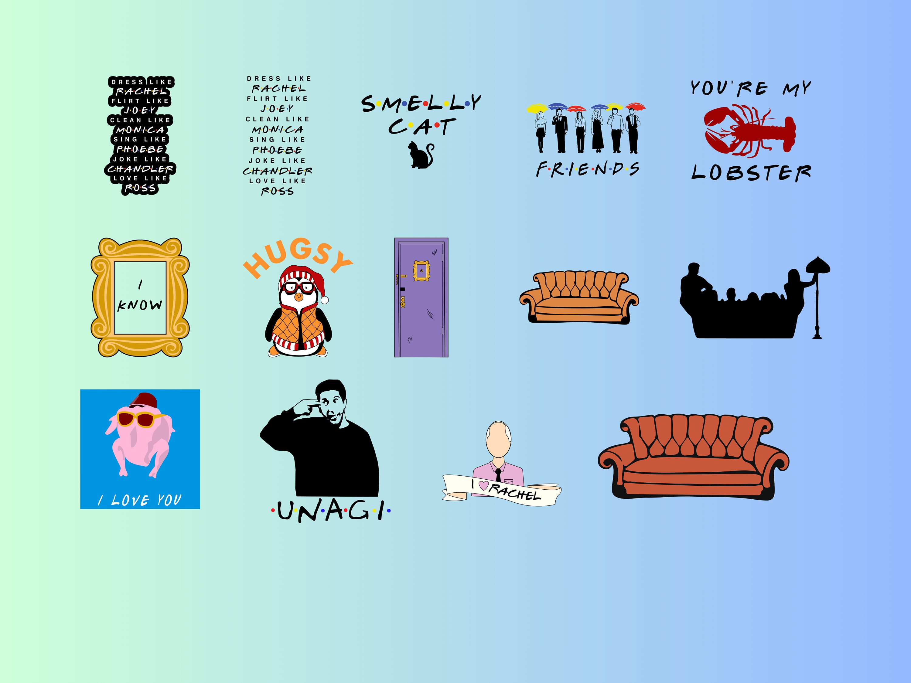 Friends Svg,friends TV Show Bundle, Layered Files,cricut Svg Files,svg Bundle Layered Files ...