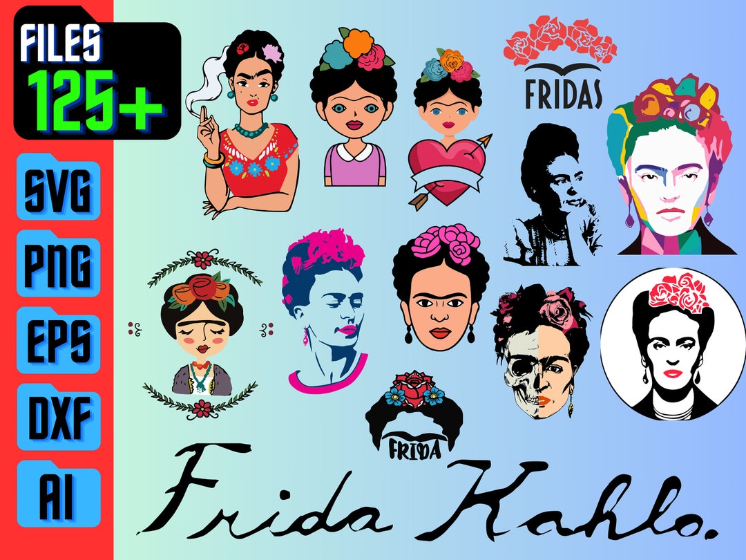 Frida Kahlo Bundle SVG, Frida Kahlo Vector, Frida Kahlo Silhouette ...