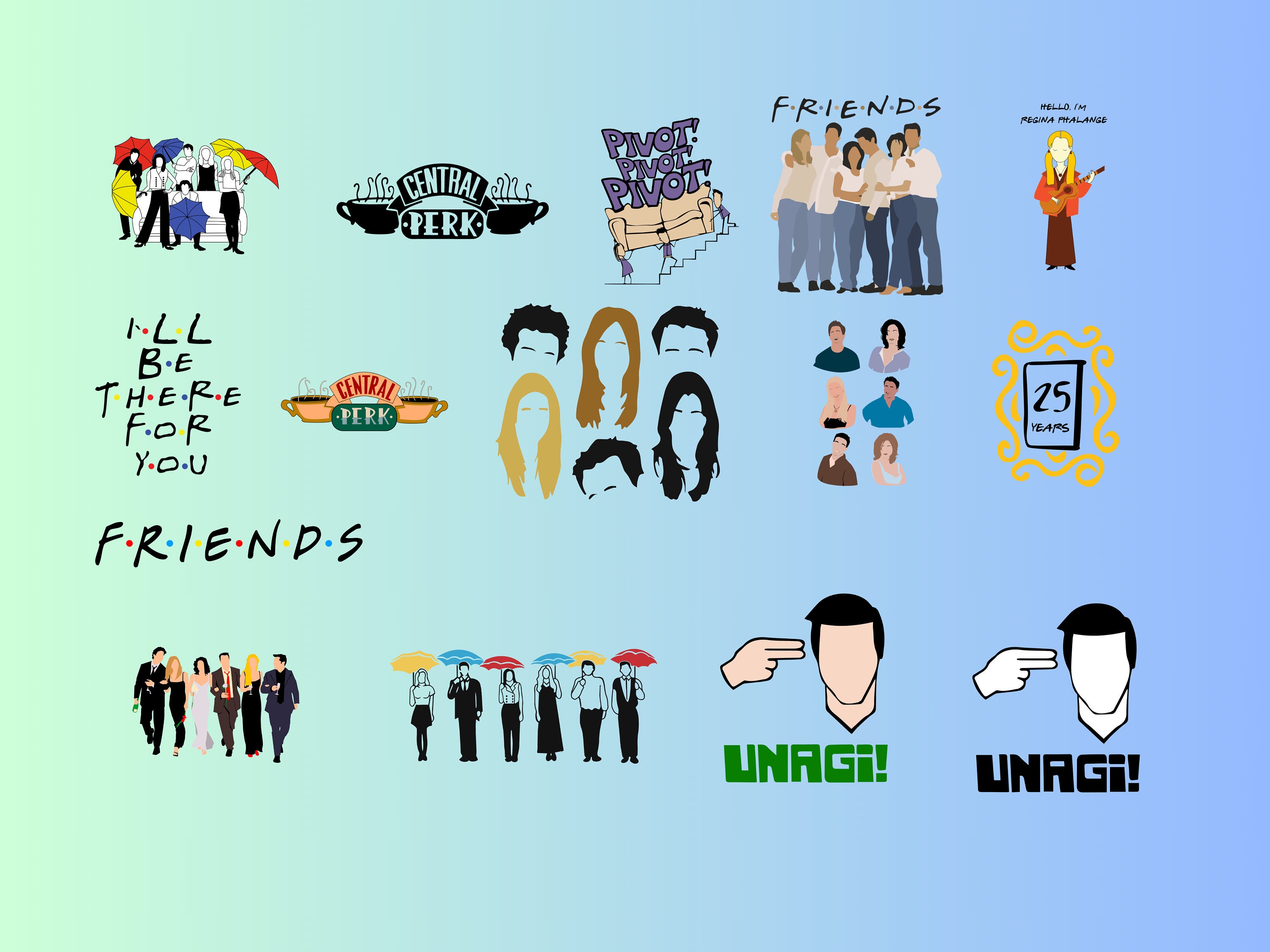Friends Svg,friends TV Show Bundle, Layered Files,cricut Svg Files,svg Bundle Layered Files ...