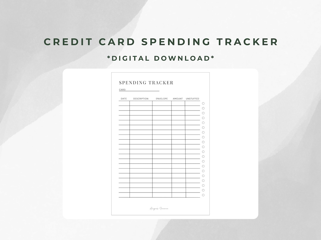 A5 Credit Card Spending Tracker | Digital Download PDF | Printable ...