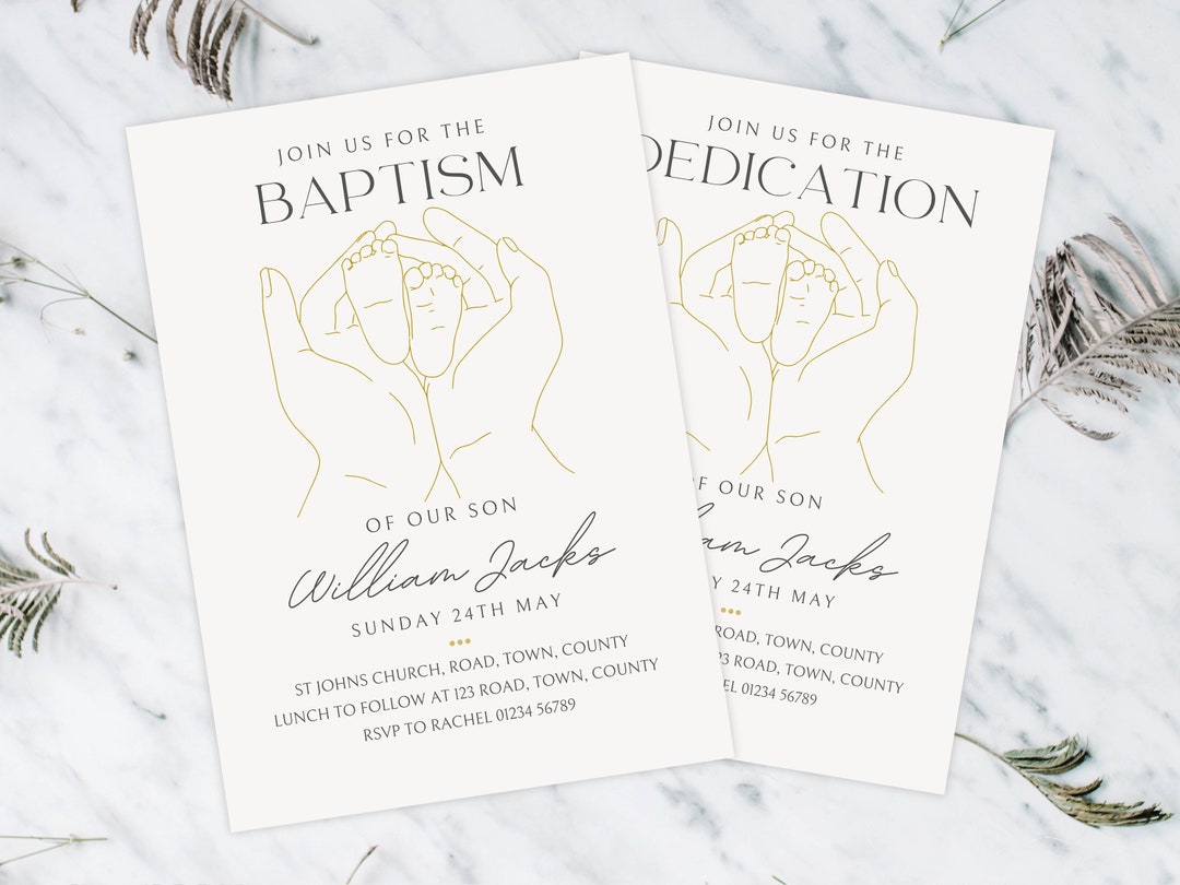Editable Baby Baptism and Dedication Canva Template - Boy or Girl ...