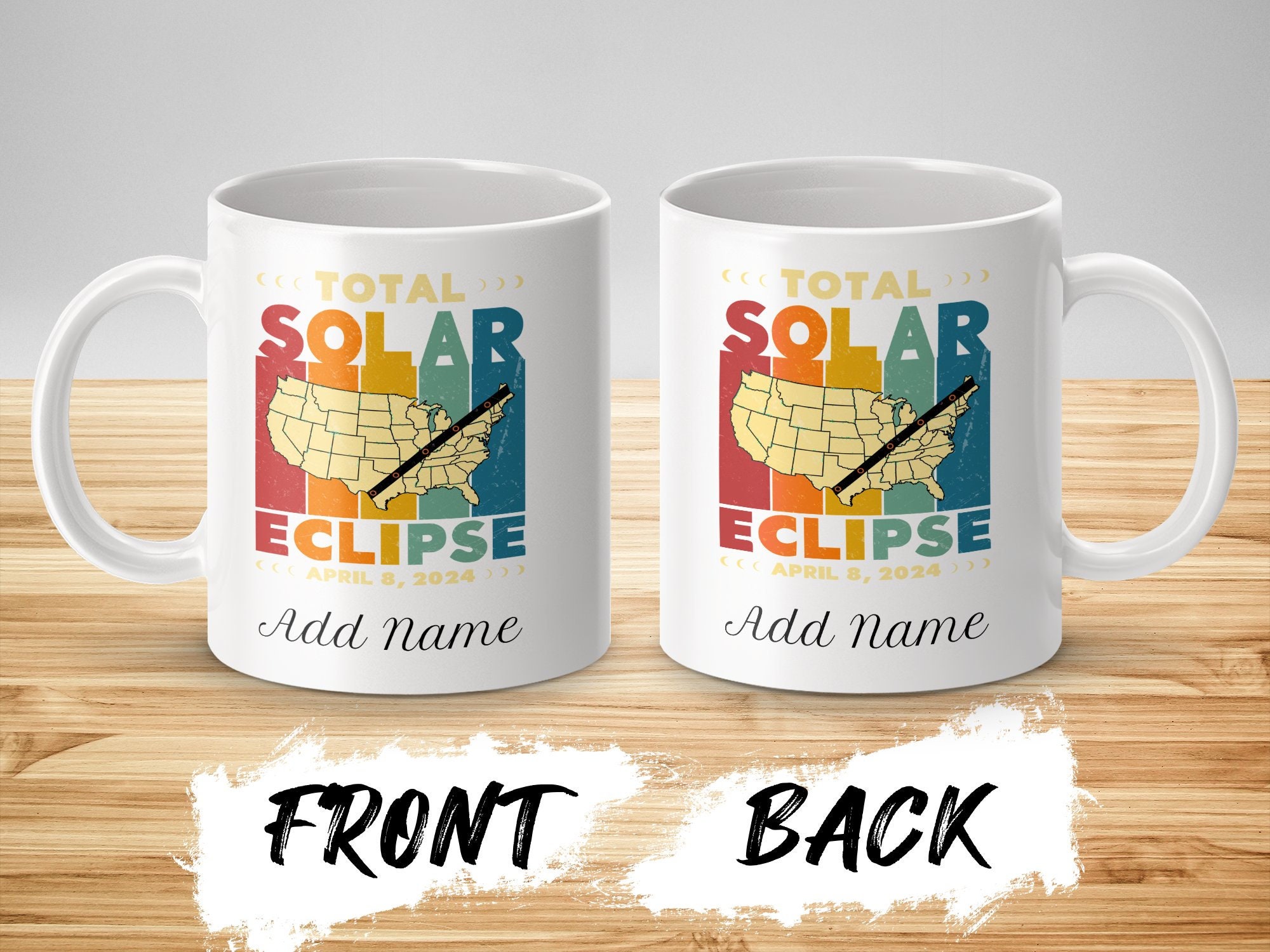 Personalized Total Solar Eclipse 2024 Mug,custom Name Gift, Eclipse ...