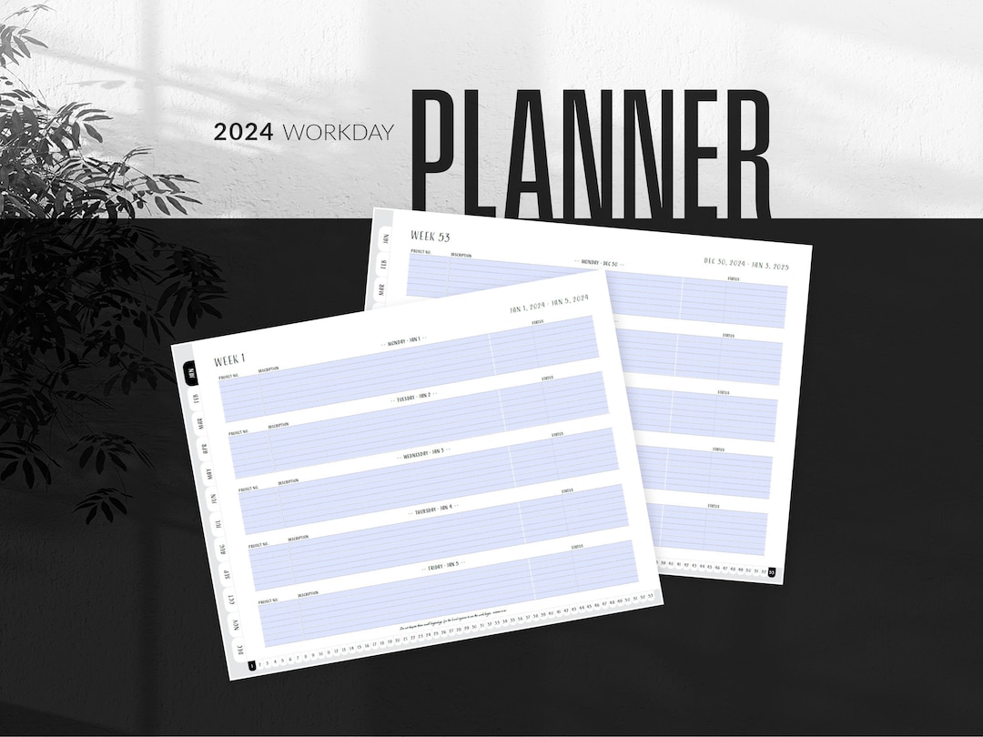 2024 Fillable Weekly Planner Workdays Monday Through Friday - Etsy
