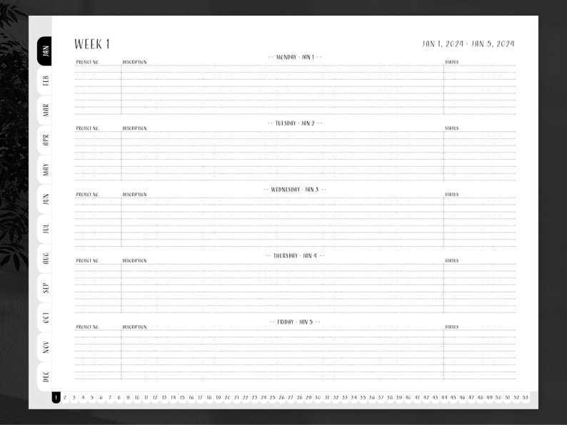 2024 Fillable Weekly Planner Workdays Monday Through Friday - Etsy