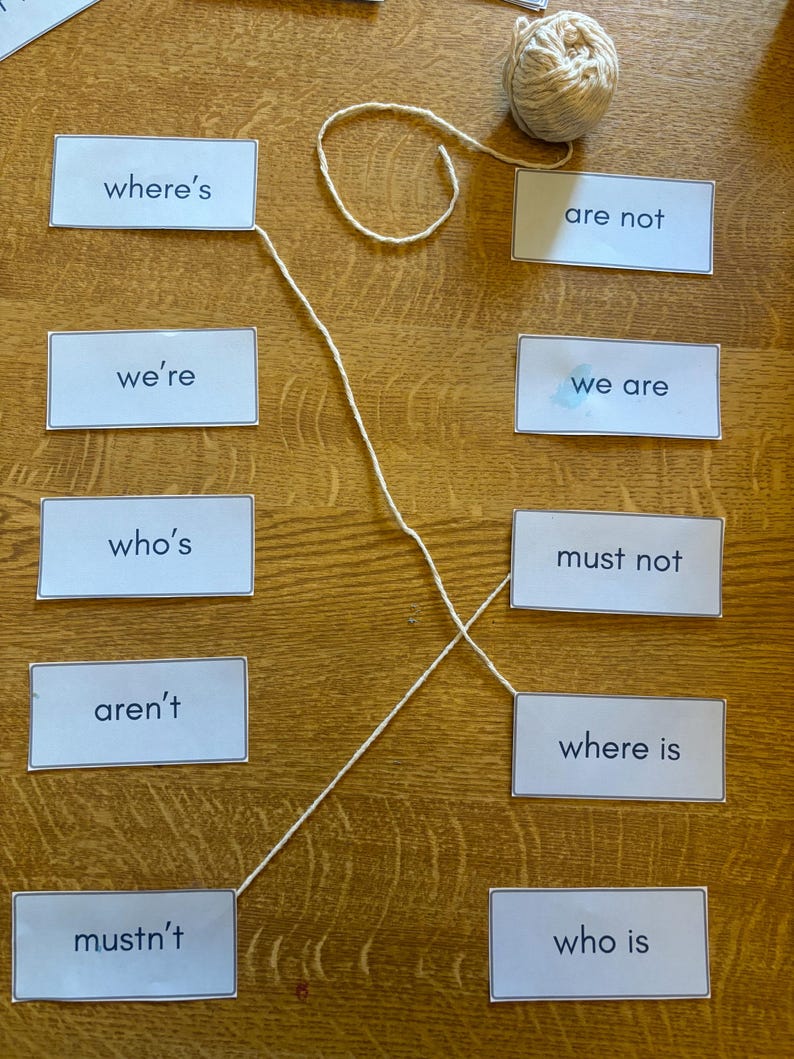 English Grammar Skills Made Fun, Contraction Matching Flashcard Game ...