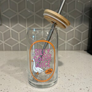 Silly Goose Juice Glass Tumbler, Funny Gift, Silly Goose Mug, Iced ...