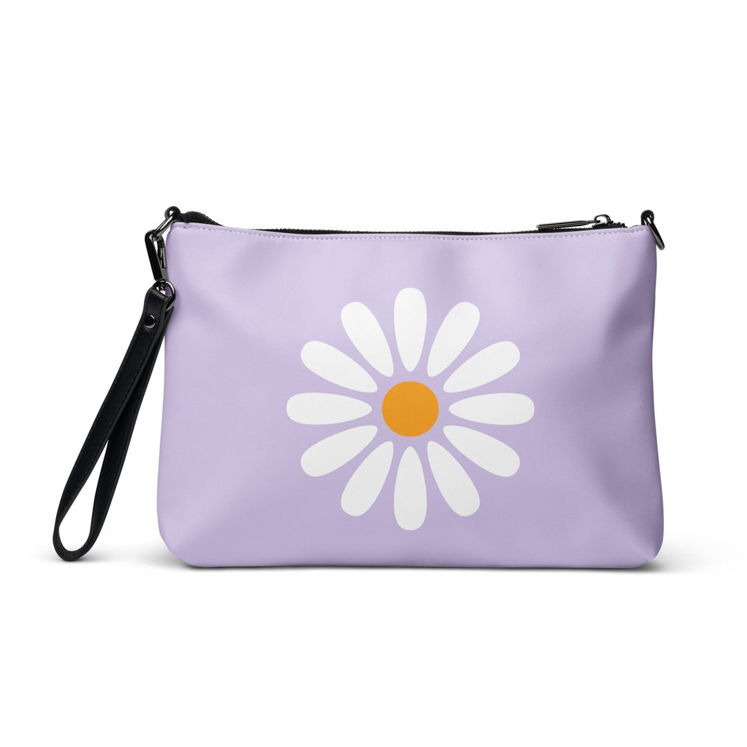 Purple Daisy Bag for Spring | Retro Daisy Purse | Minimalist Floral ...